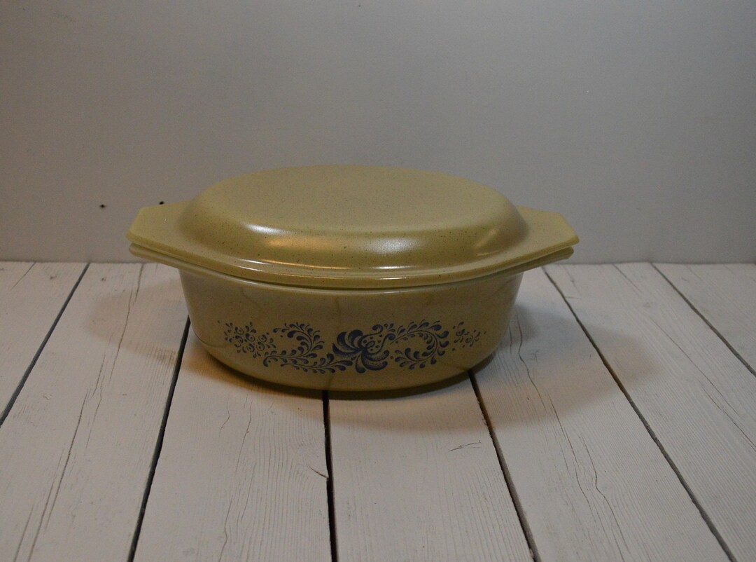 Vintage Pyrex Homestead Blue Oval Casserole #043 With Lid - Etsy