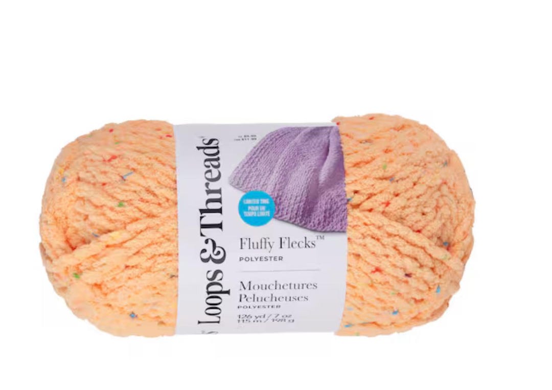 Loops and Threads Fluffy Flecks Yarn Orange - Etsy