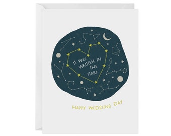 Wedding Engagement Card Written in the Stars, Congratulations, Friend ...