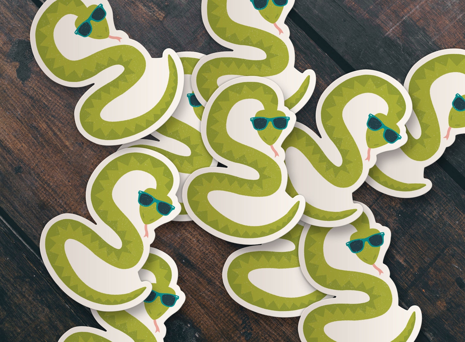 Snake in Shades Sticker Die Cut Sticker - Etsy