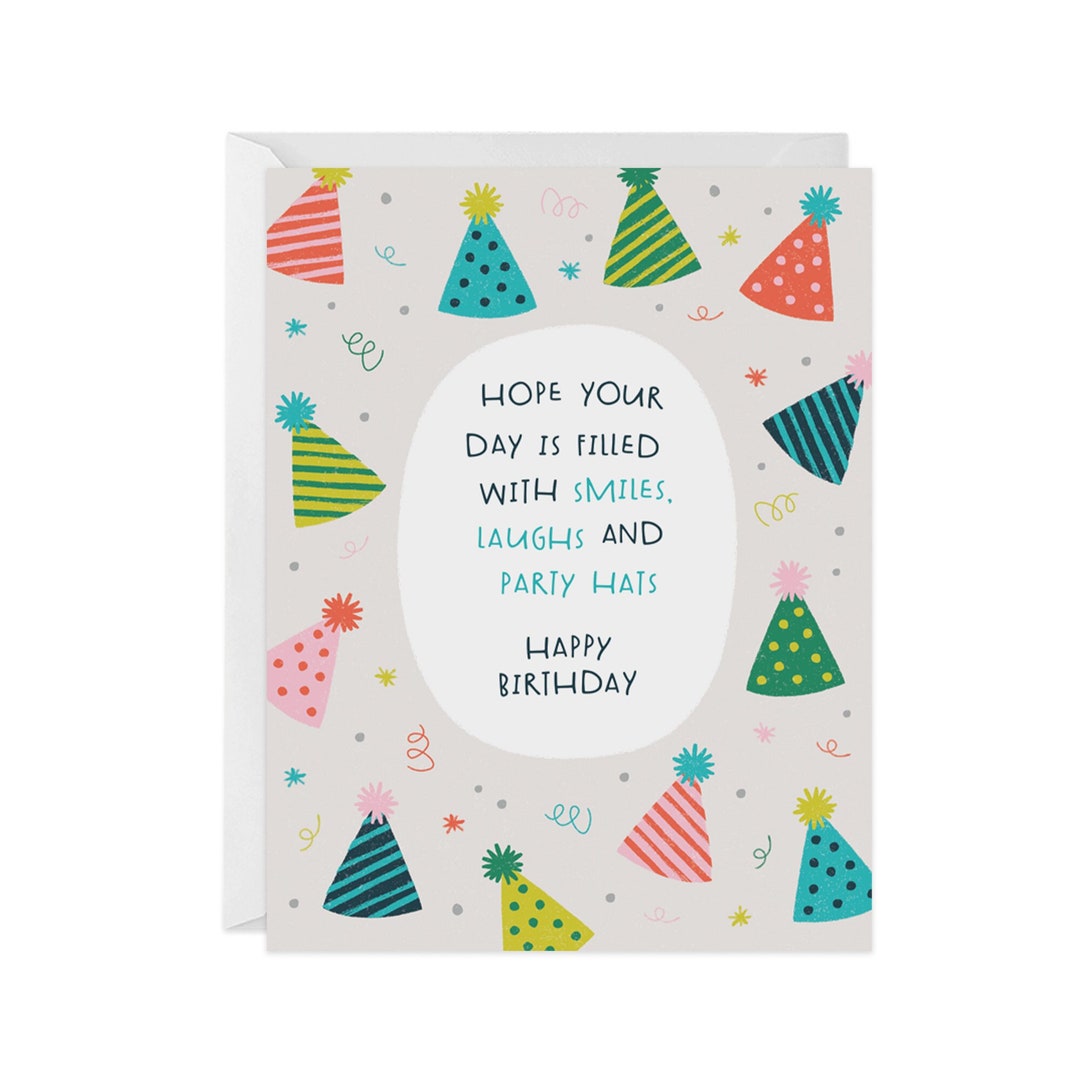 Party Hats Birthday Card Greeting Card - Etsy