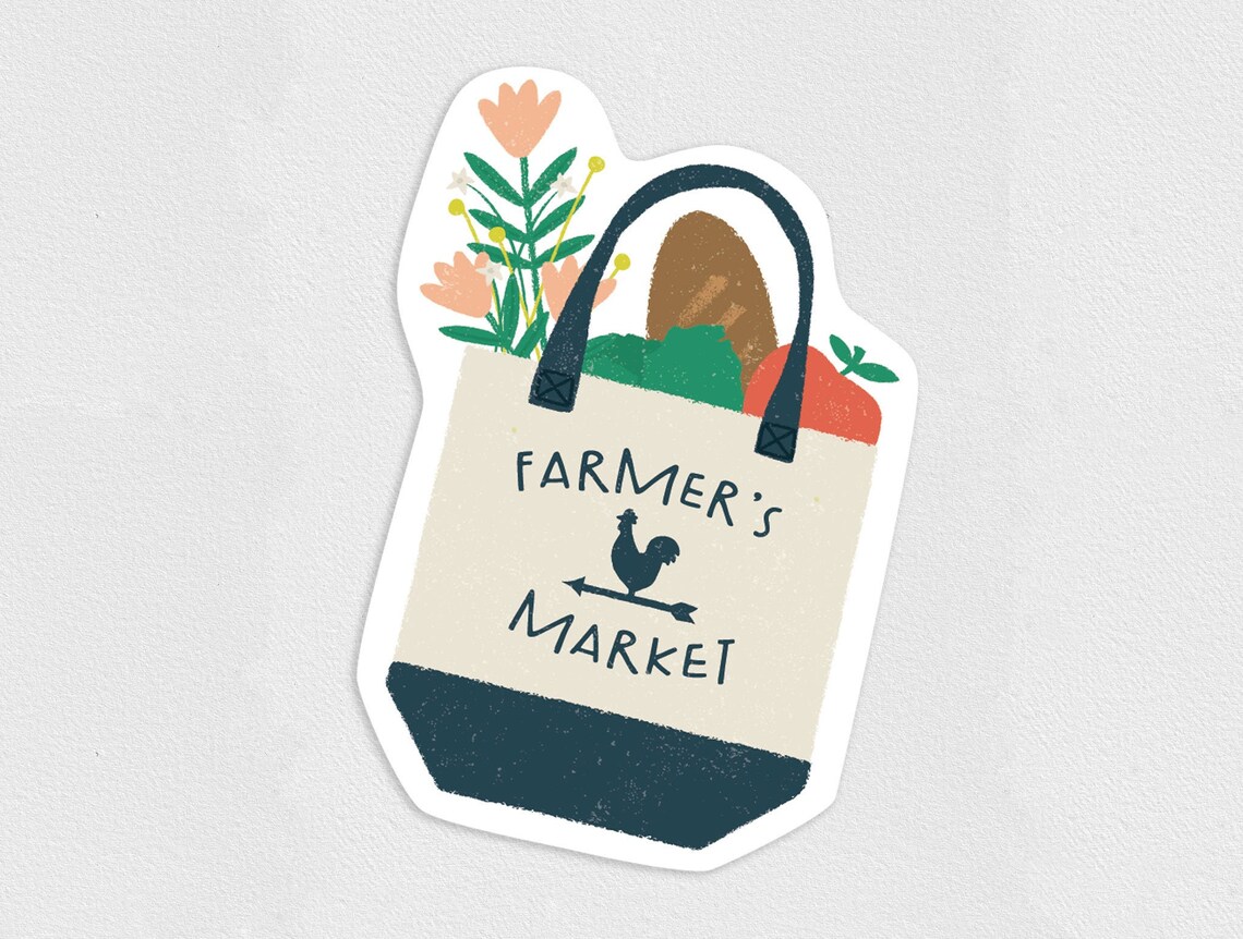 Farmer's Market Sticker Die Cut Sticker - Etsy