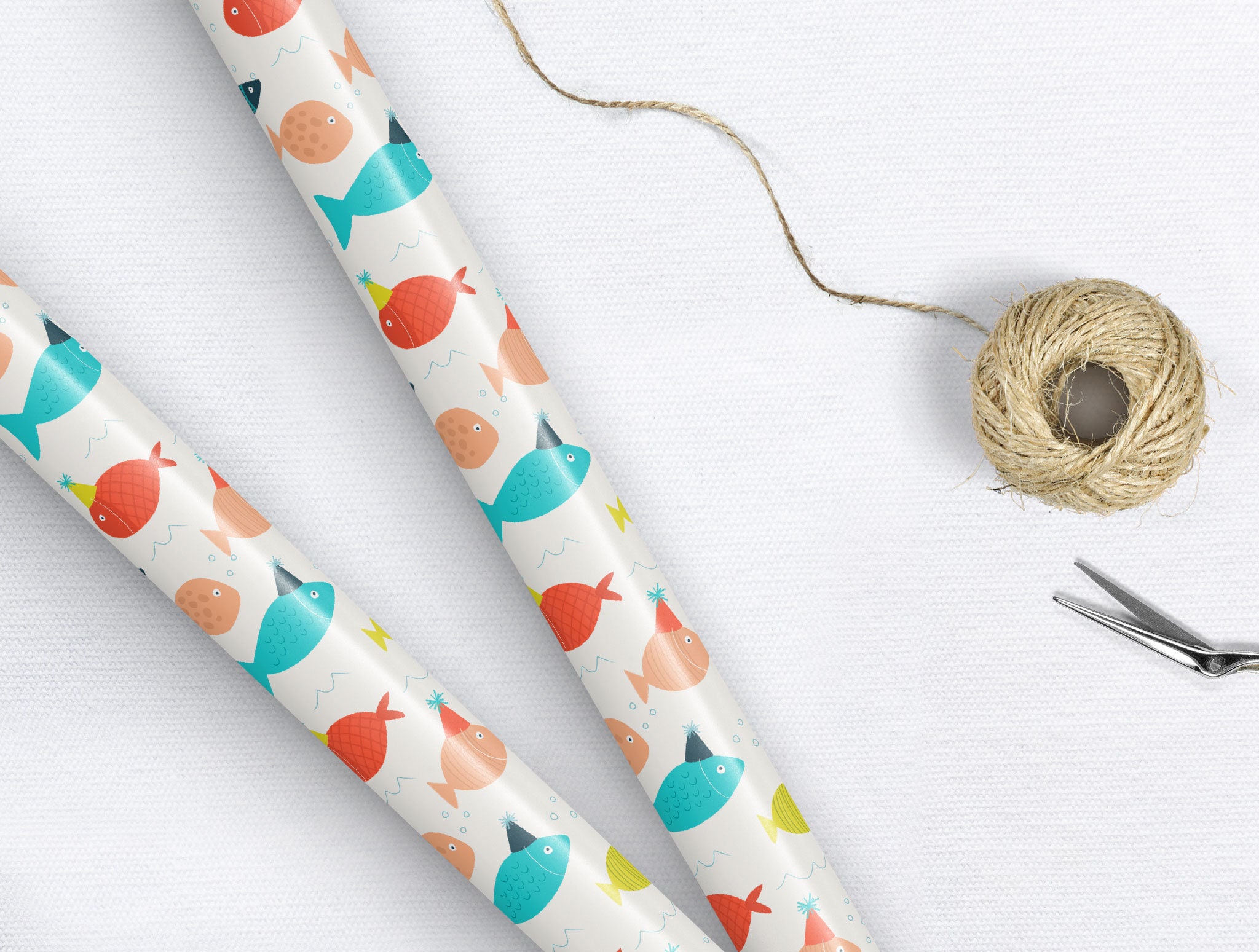 Birthday Fishes Gift Wrap Birthday Everyday | Etsy