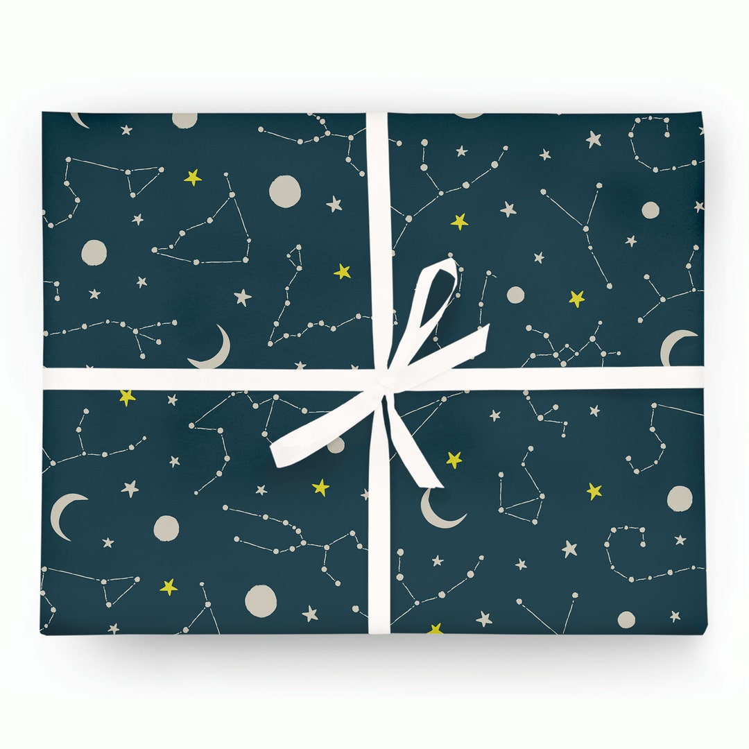 Constellations Gift Wrap Birthday Stars Moon Astrology - Etsy