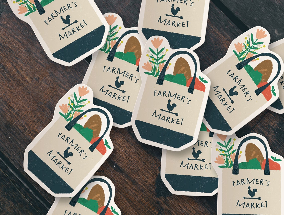Farmer's Market Sticker Die Cut Sticker | Etsy
