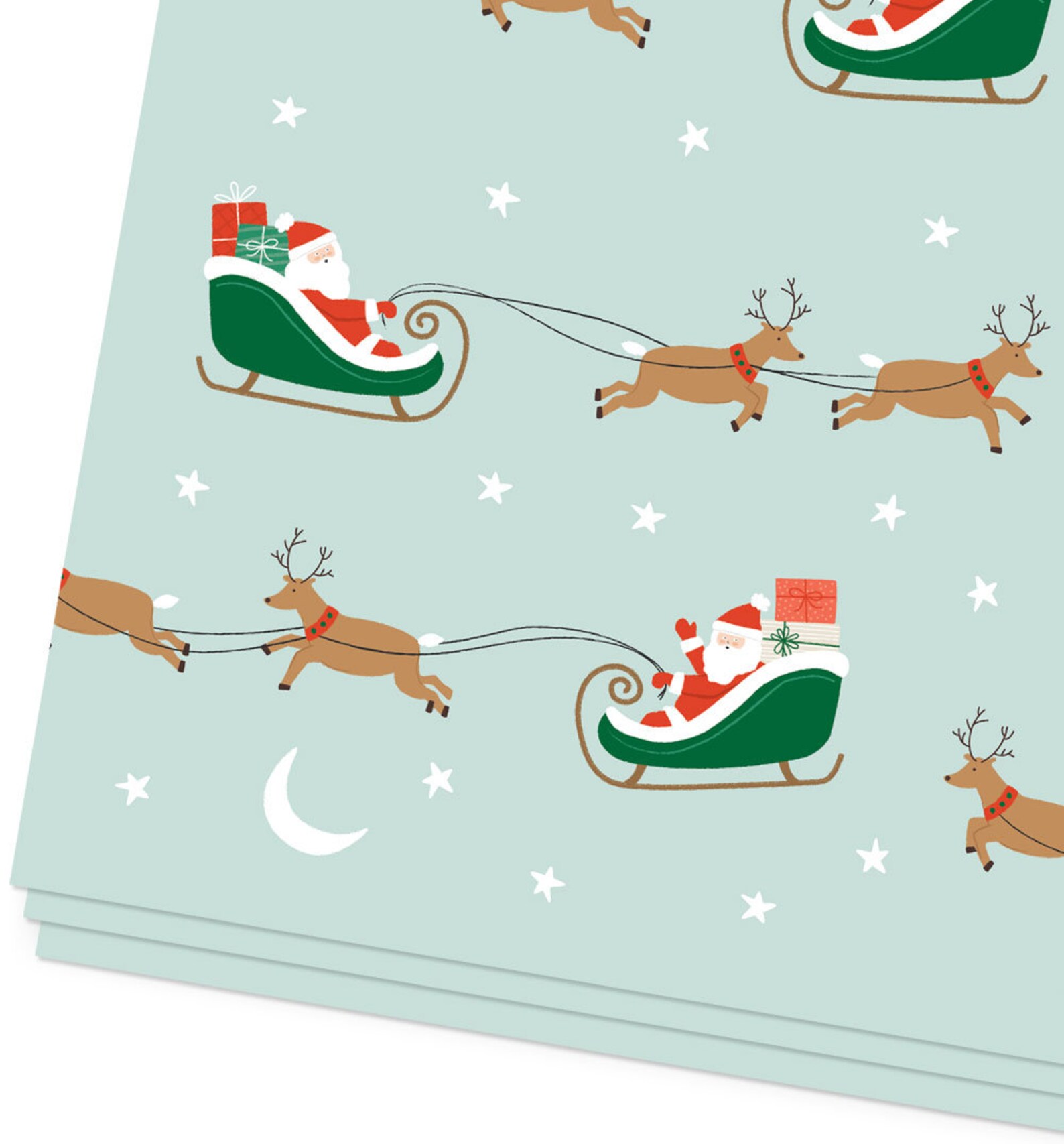 Santa Sleigh Gift Wrap | Holiday | Christmas - Etsy