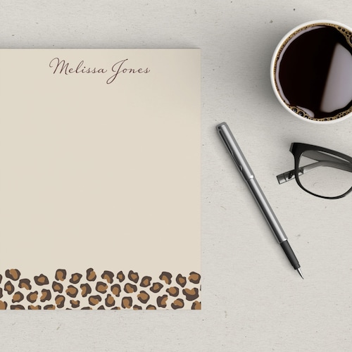 Personalized Notepad. Leopard Notepad. Teacher Gift Notepad. | Etsy