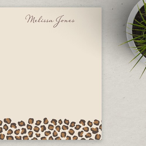 Personalized Notepad Leopard Print - Etsy
