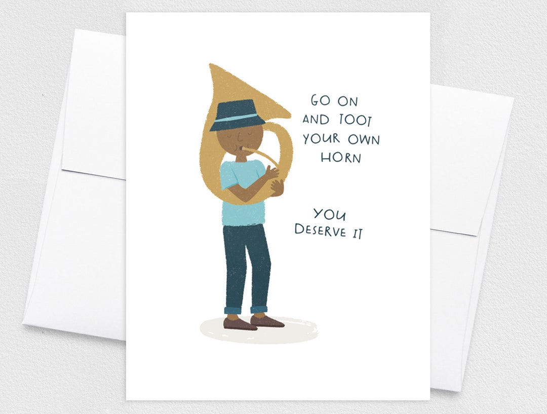 Toot Your Own Horn Card Greeting Card Congratulations - Etsy