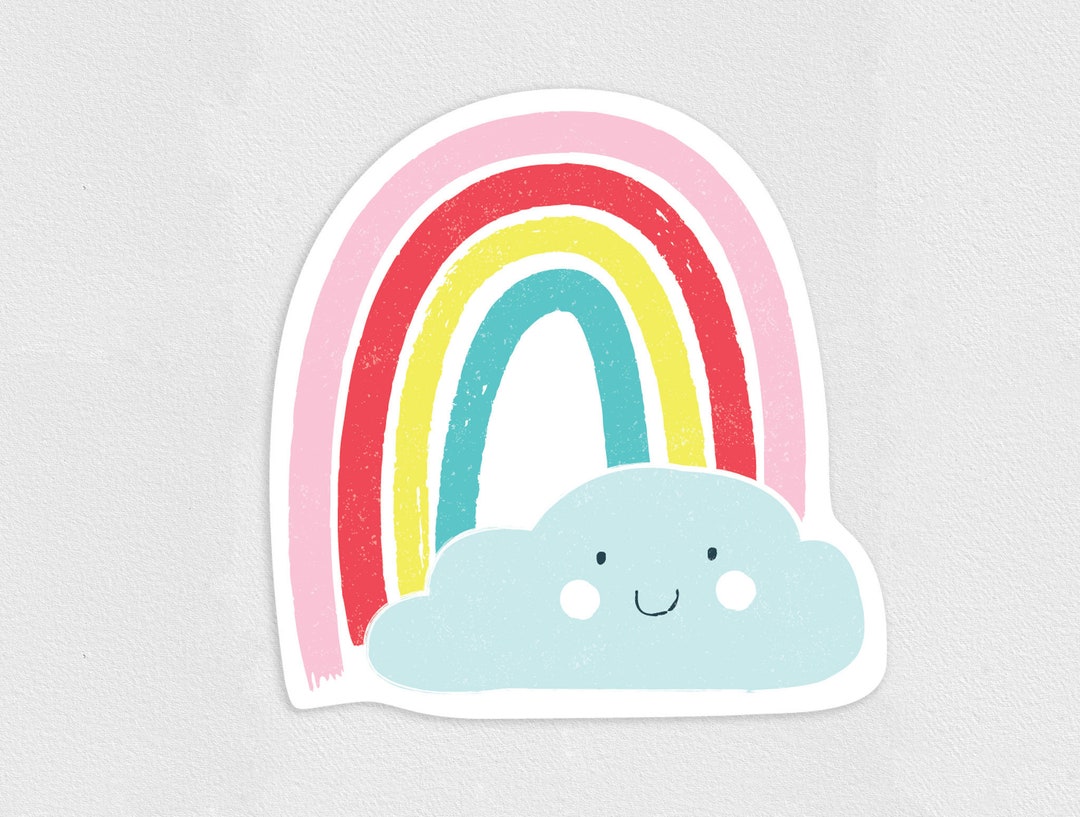 Rainbow Face Sticker Die Cut Sticker - Etsy