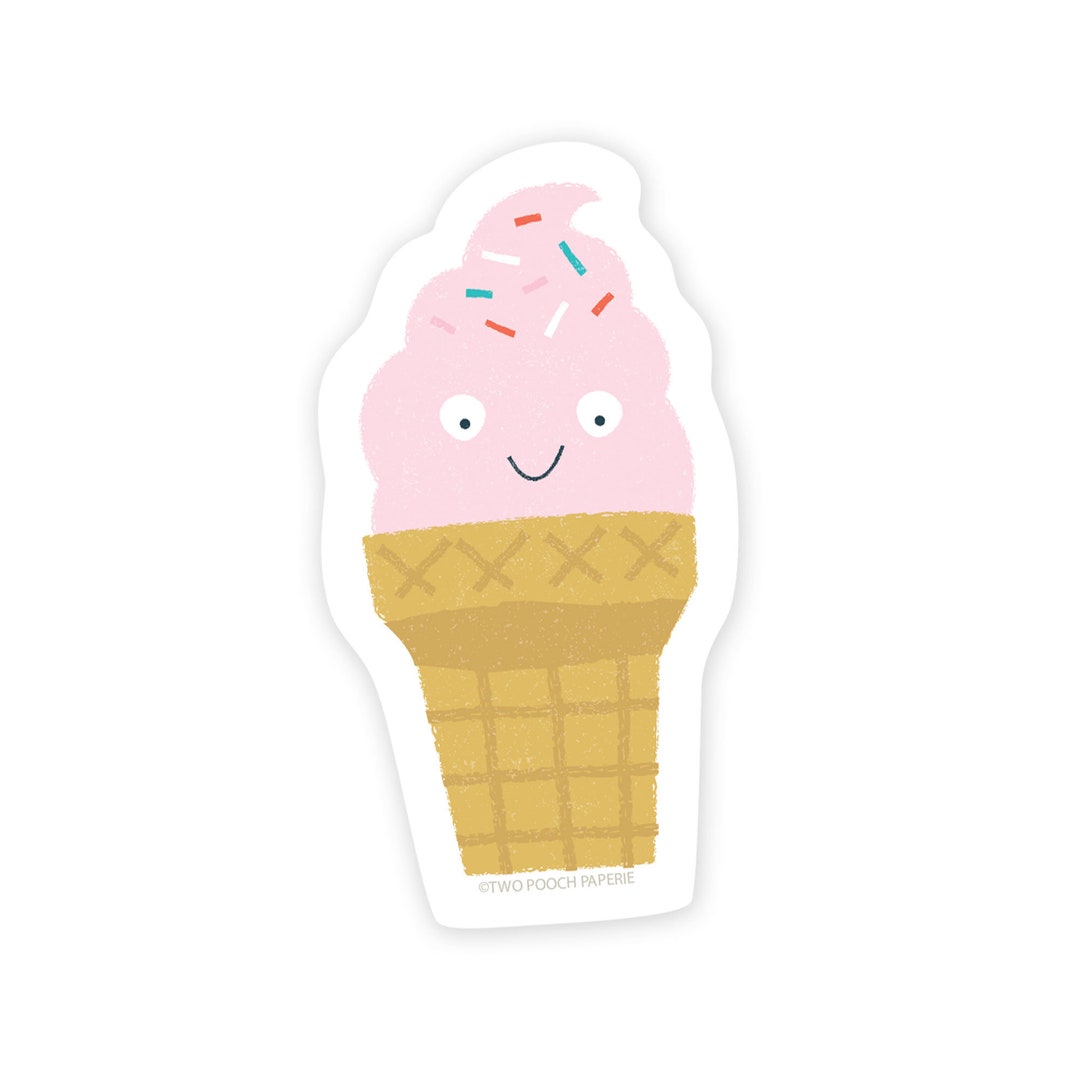 Ice Cream Cone Sticker Die Cut Sticker Vinyl Sticker Etsy
