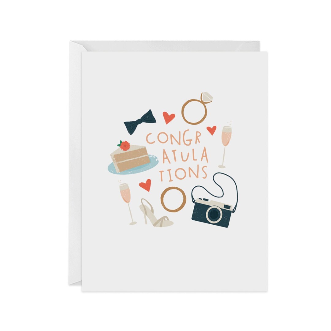 Wedding Icons Card Greeting Card - Etsy