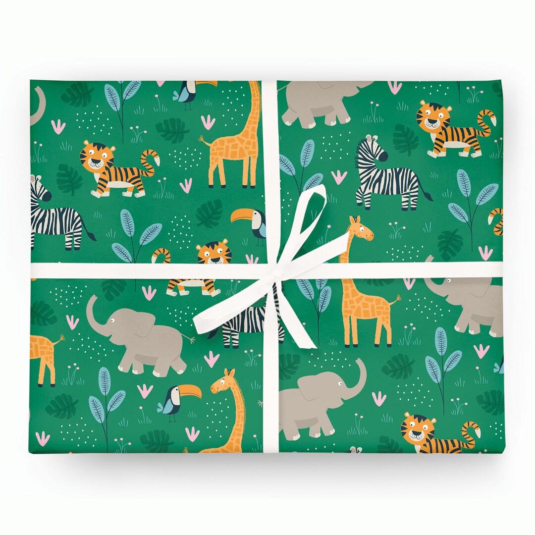 Safari Gift Wrap | Baby | Animals - Etsy