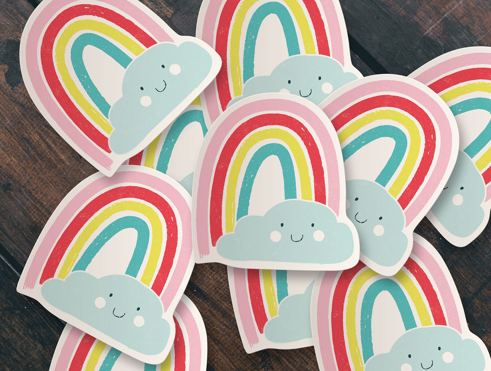 Rainbow Face Sticker Die Cut Sticker - Etsy