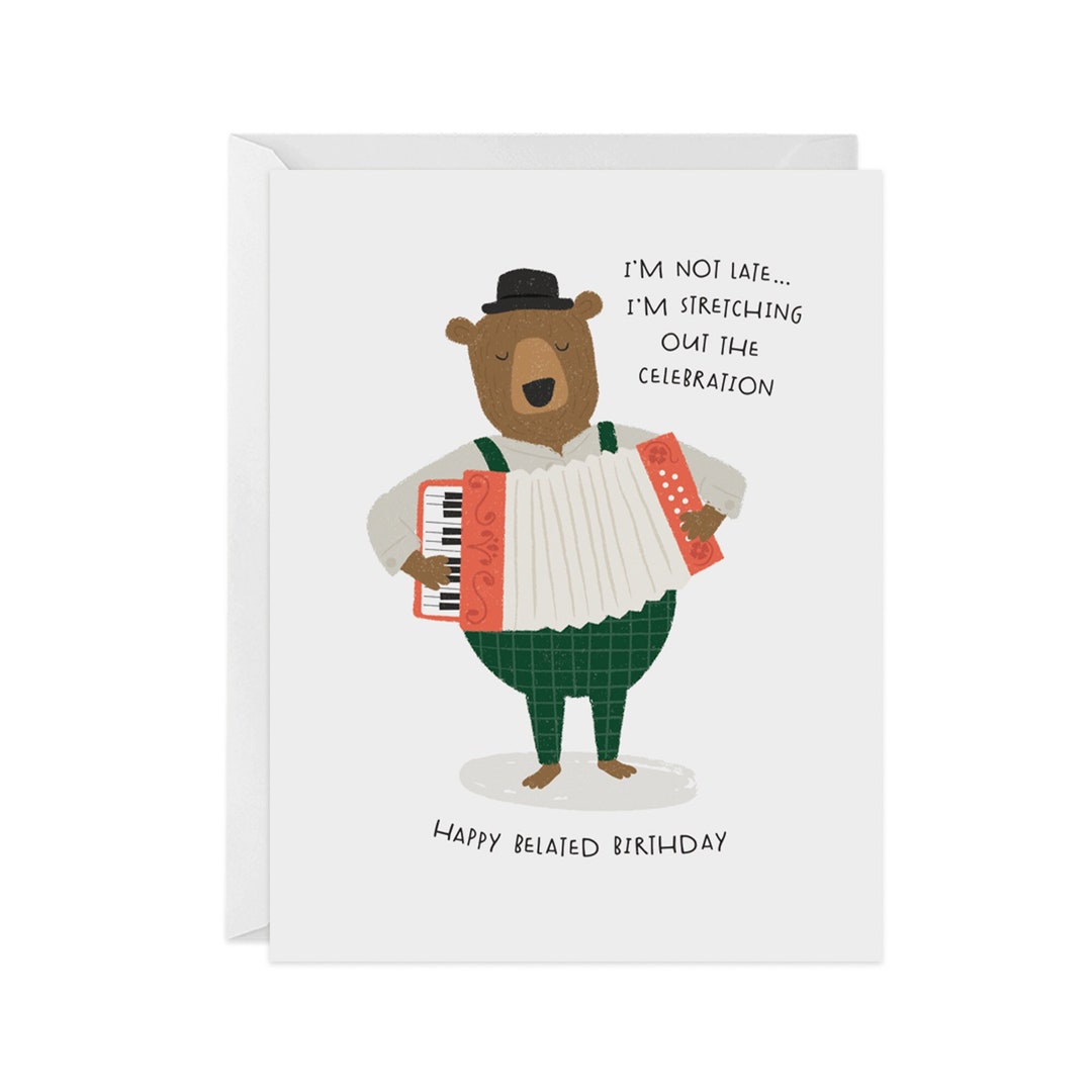 Stretch Your Birthday Card Greeting Card Belated Birthday - Etsy