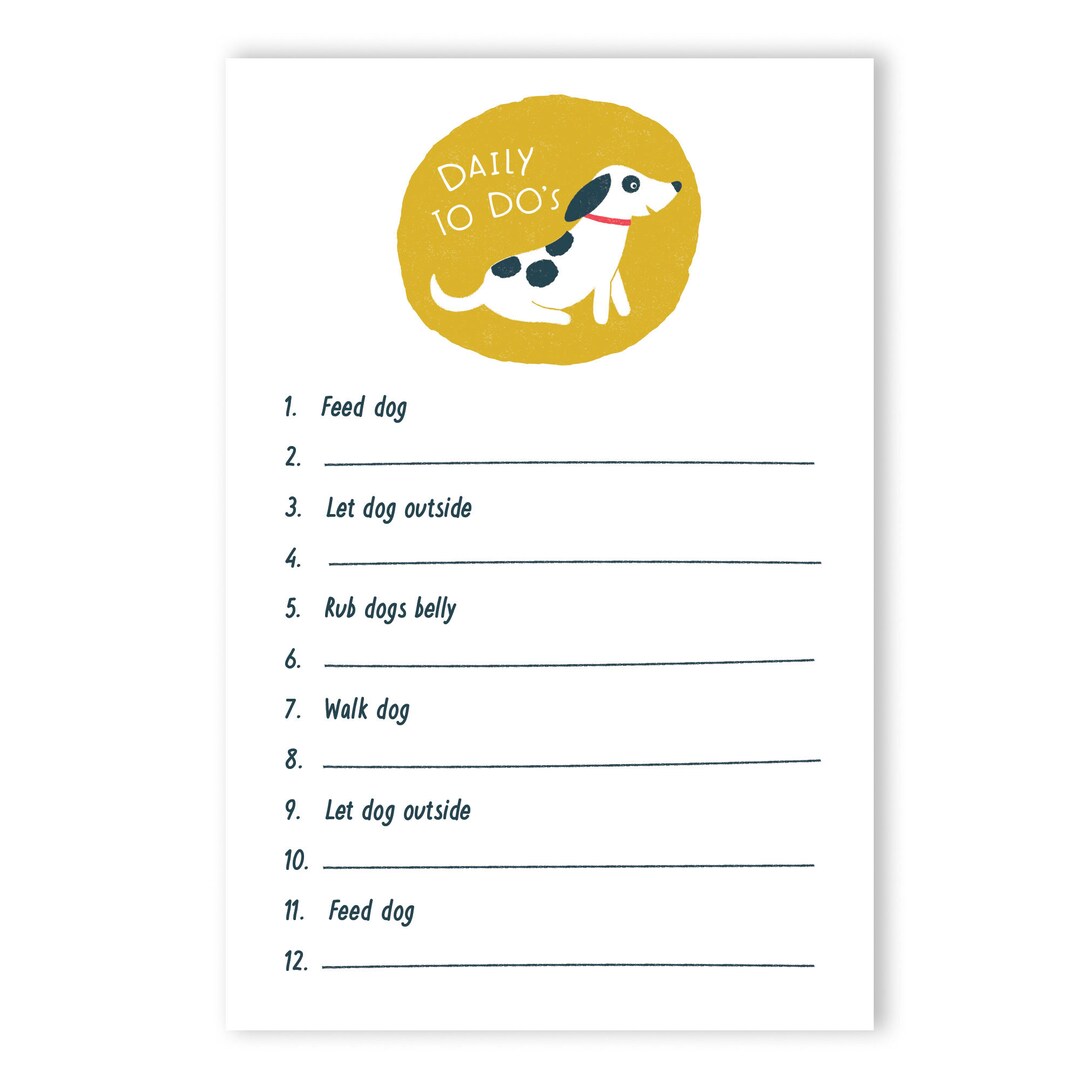 Daily Dog Notepad to Do List - Etsy