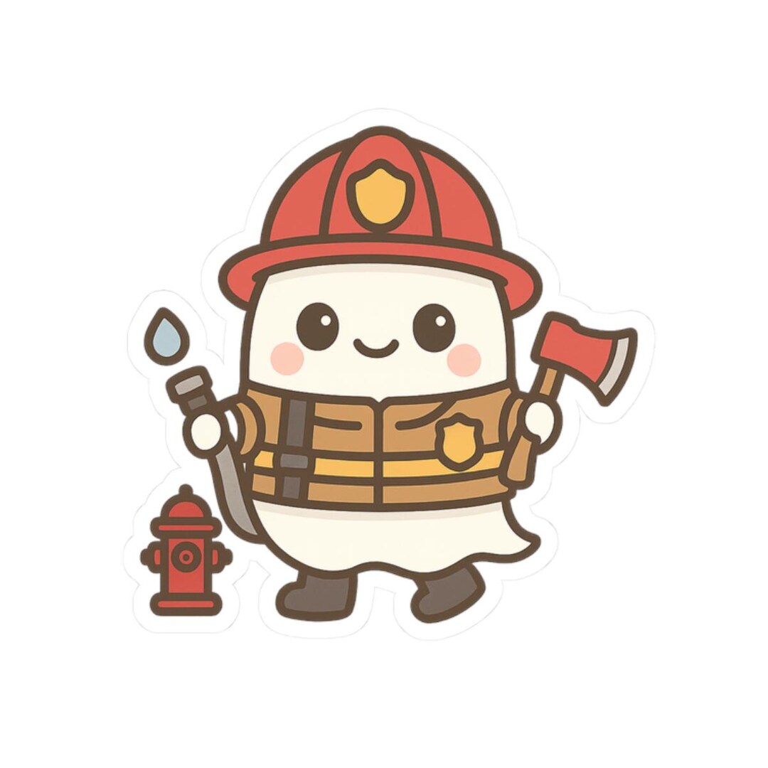 Ghost Fireman Sticker, Halloween First Responder Decal - Etsy