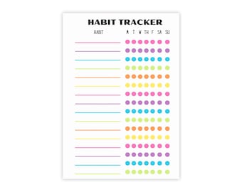 Soft Aura Aesthetic Daily Habit Tracker Sticky Notes | Mood Hydration ...