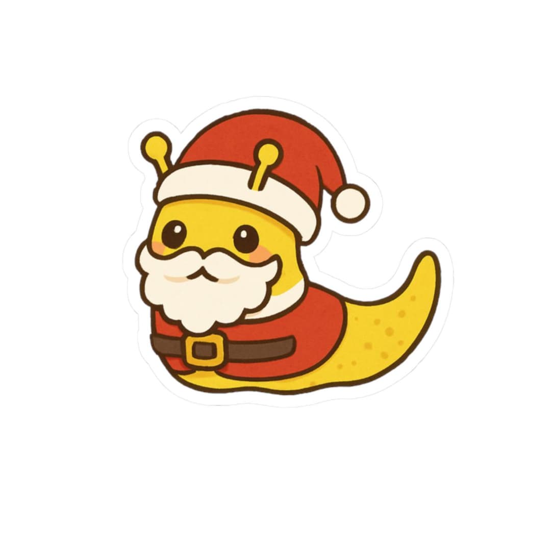 Christmas Santa Banana Slug Kiss-cut Sticker - Etsy