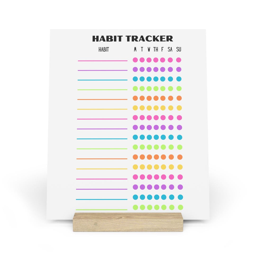 Habit Tracker Gallery Board With Stand - Etsy