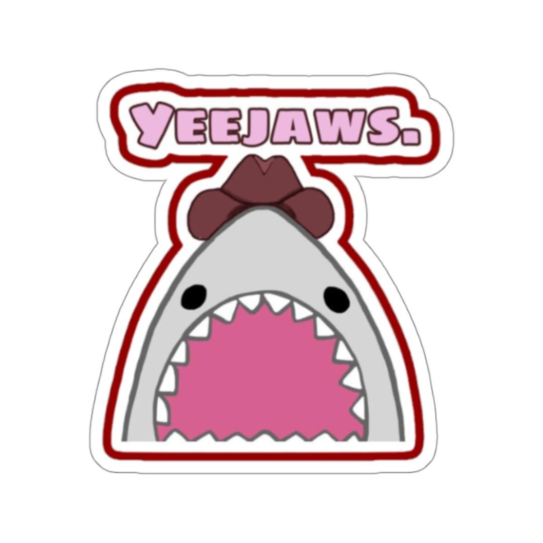 Shark Stickers, Cute Country Open Mouth Shark Kiss-cut Decals, Laptop ...