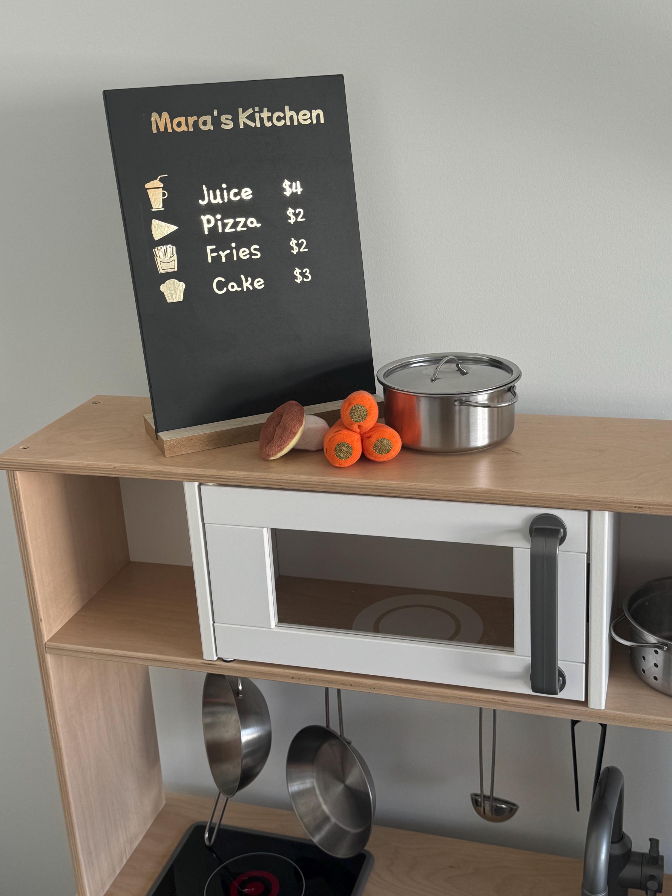Personalized Kids Kitchen Menu | Custom Pretend Play Sign | Add Your ...