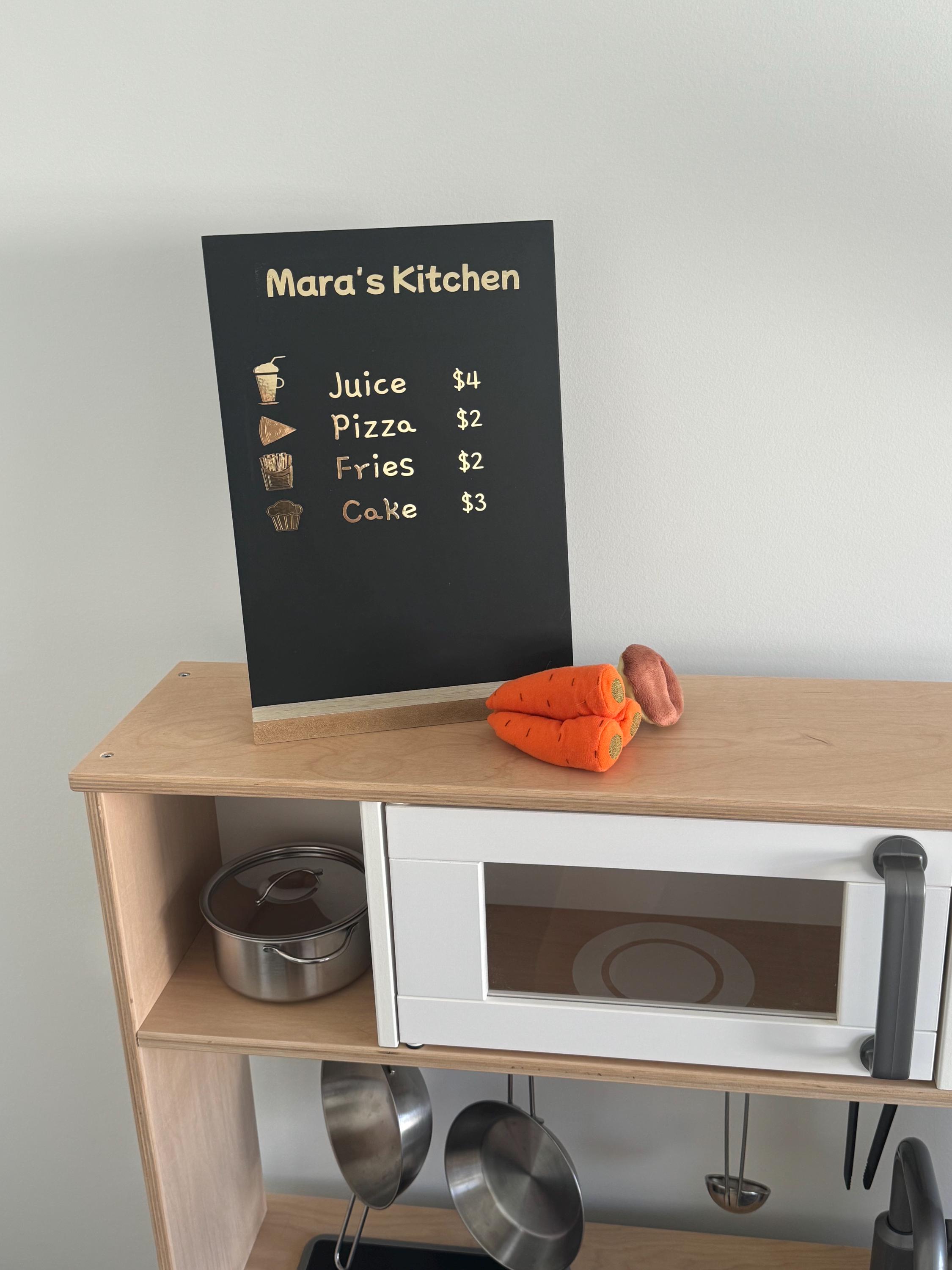 Personalized Kids Kitchen Menu | Custom Pretend Play Sign | Add Your ...