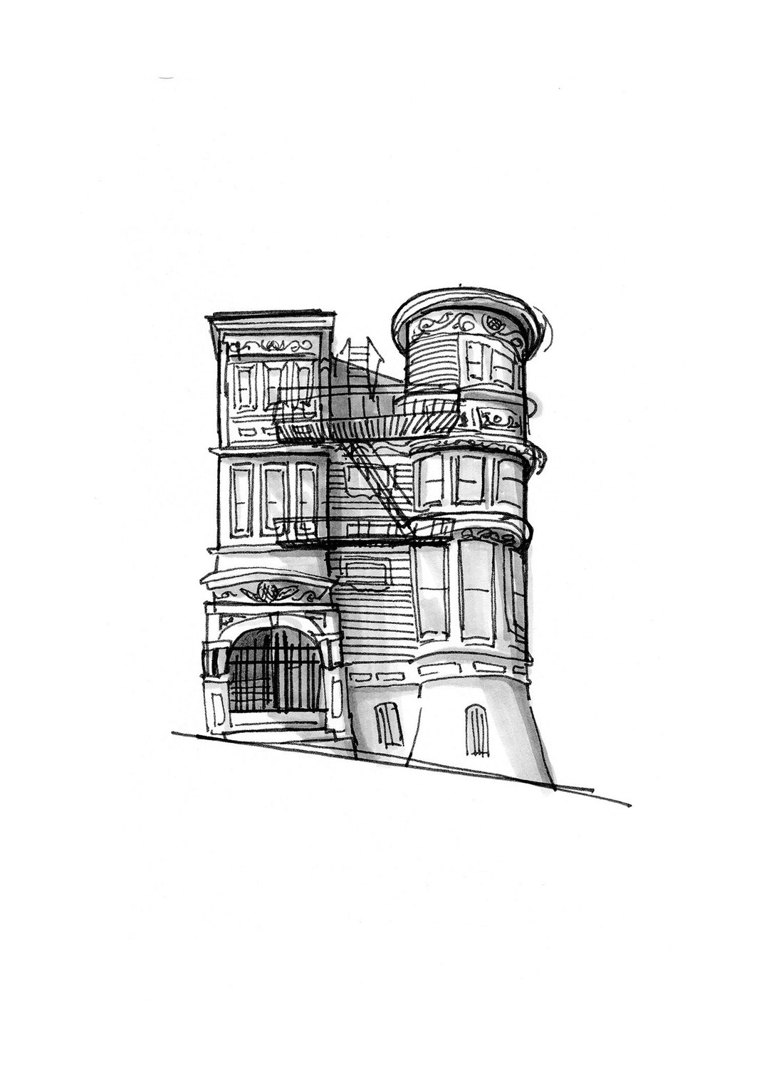 San Francisco Building 5x7 Art Print - Etsy