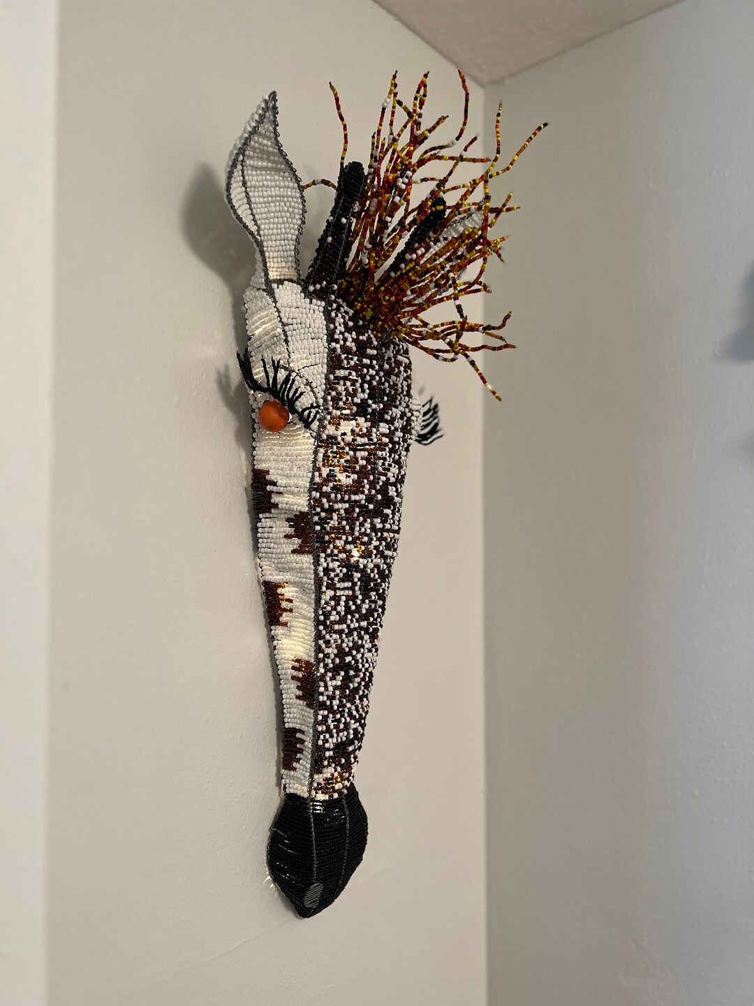 Beaded Zebra Wire Wall Art (lights Up) - Etsy