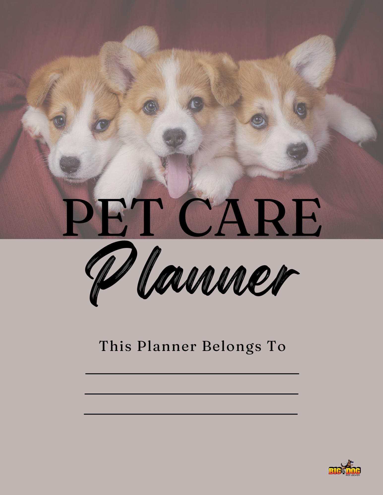 Pet Care Planner/printable Pet Care Planner/digital Pet Care Planner - Etsy