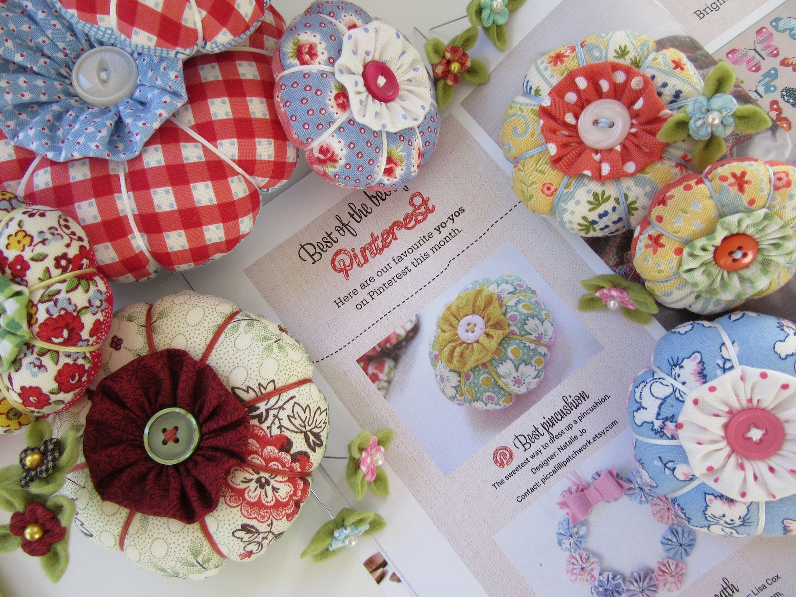 Pincushion Pattern Tutorial PDF INSTANT DOWNLOAD Yoyo Flower Design - Etsy