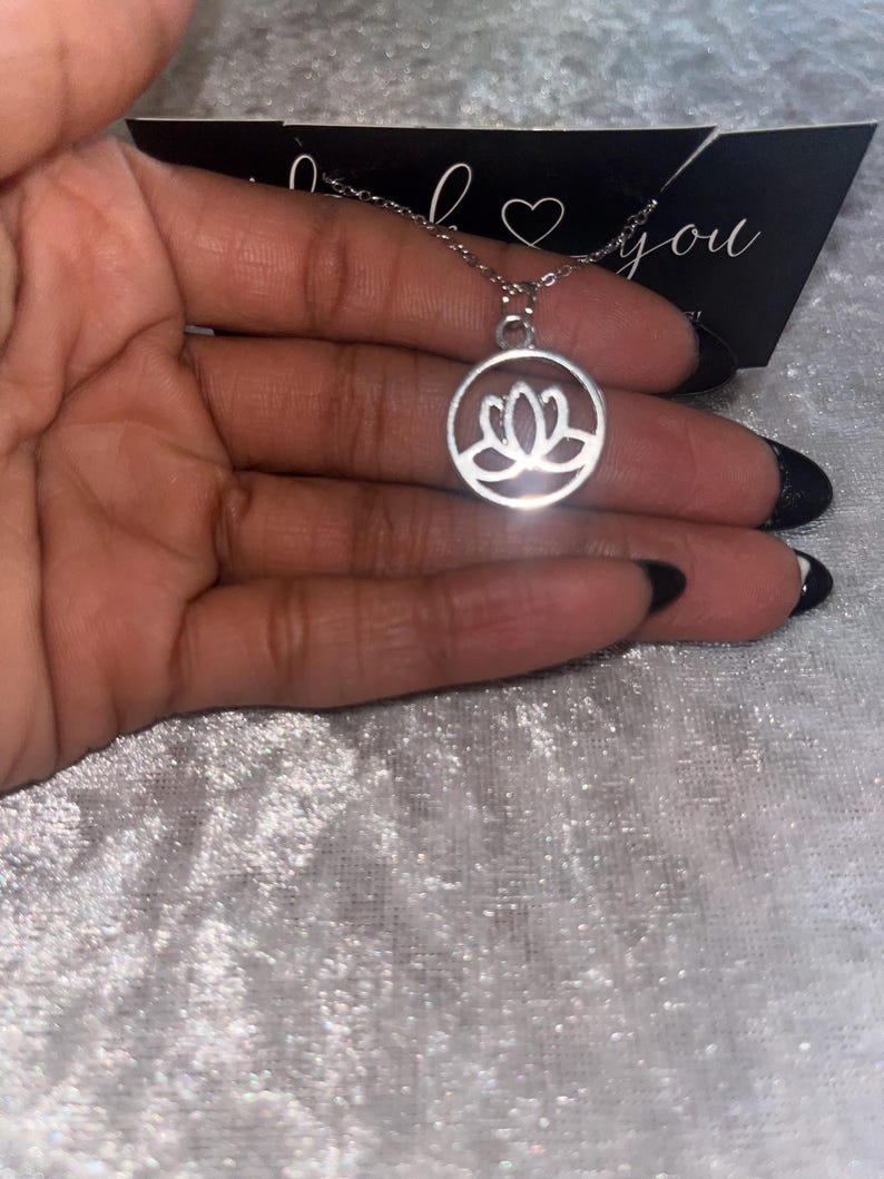 Lotus Flower Necklace - Etsy