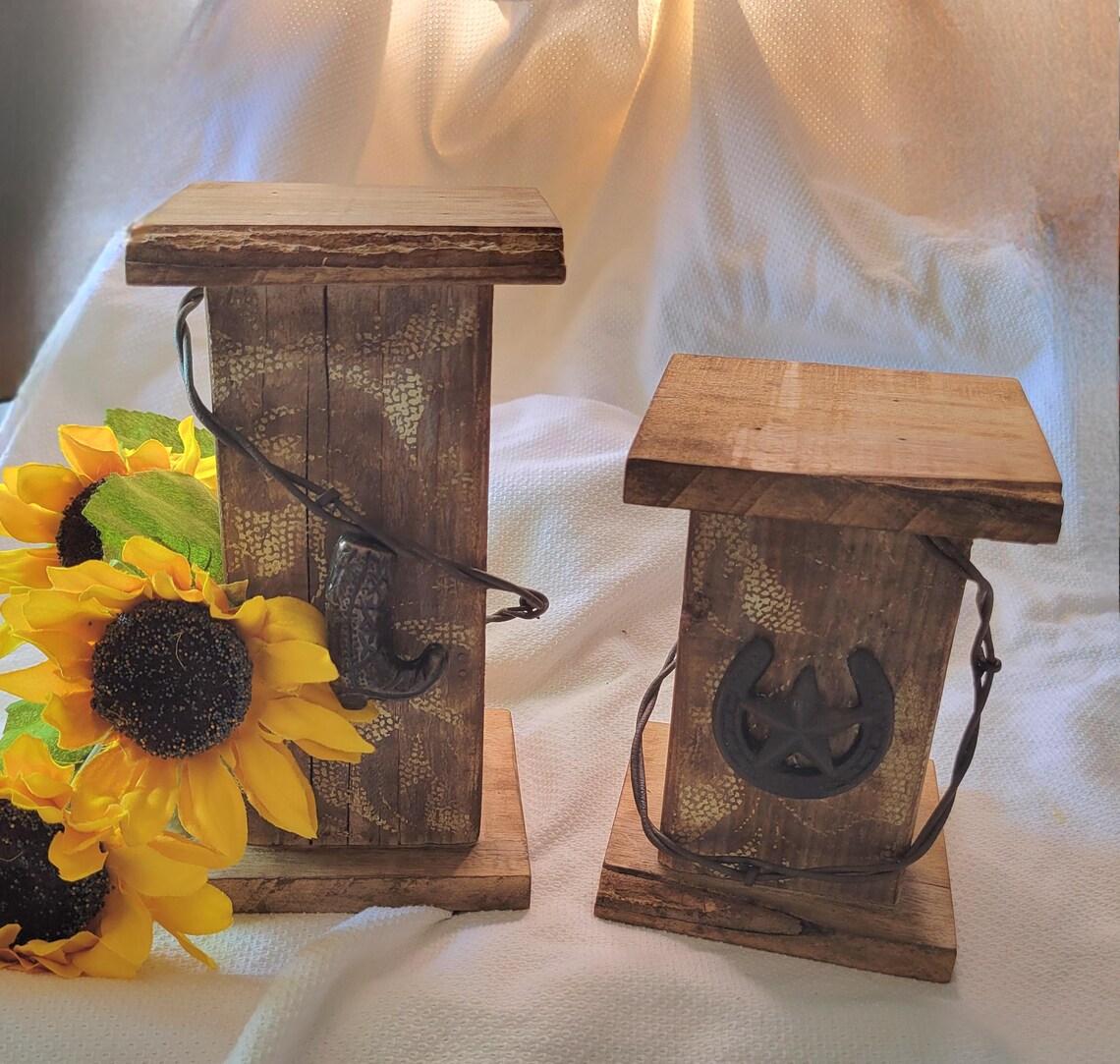 Western Candle Holders, Rustic Risers, Candle Holders, Barbed Wire ...