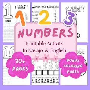 Number Activity Worksheets in Navajo and English | Letter Tracing and ...