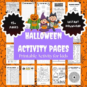 Halloween Activity Pages Classroom Fun, Fall Coloring Bundle, Spooky ...