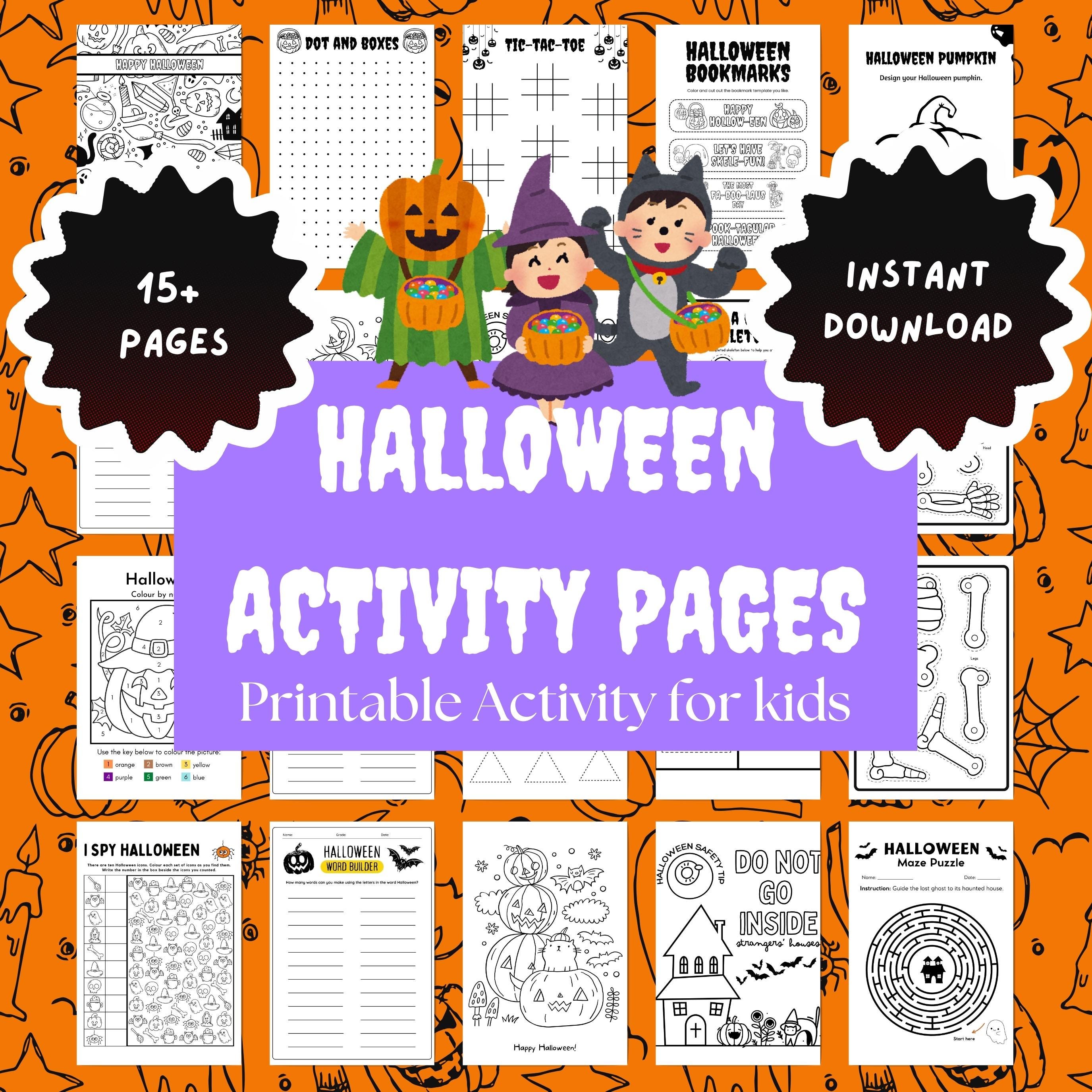 Halloween Activity Pages | Classroom Fun, Fall Coloring Bundle, Spooky ...