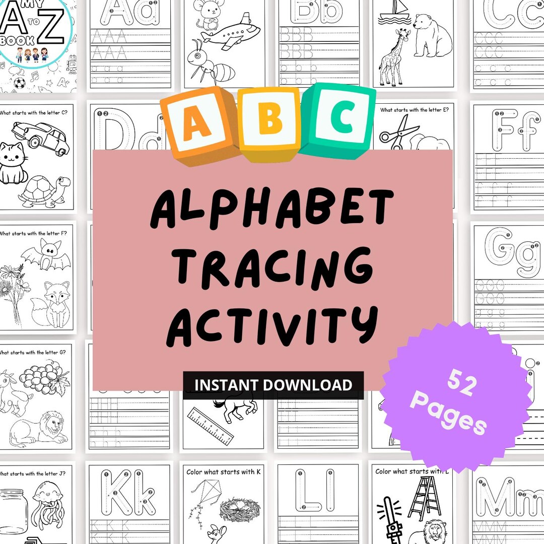 Trace and Match the Letters of the Alphabets | Writing Practice ...