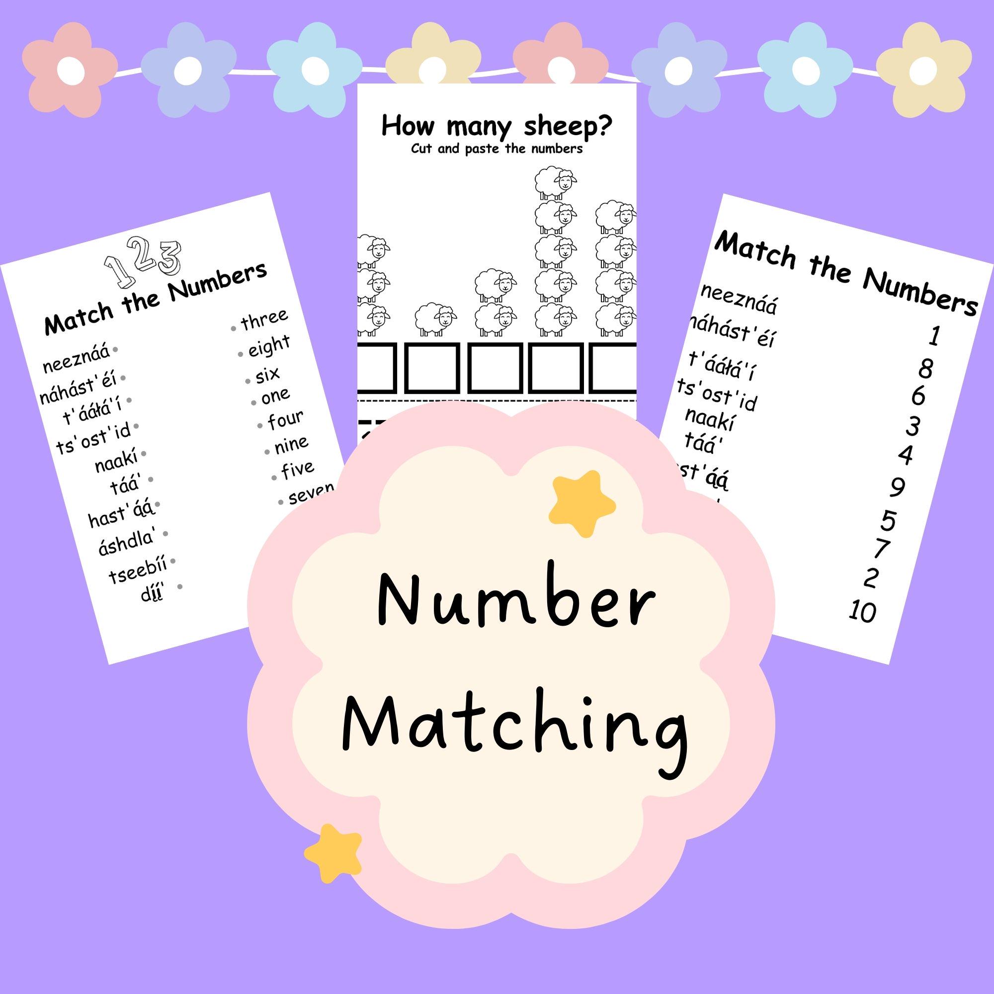Number Activity Worksheets in Navajo and English | Letter Tracing and ...