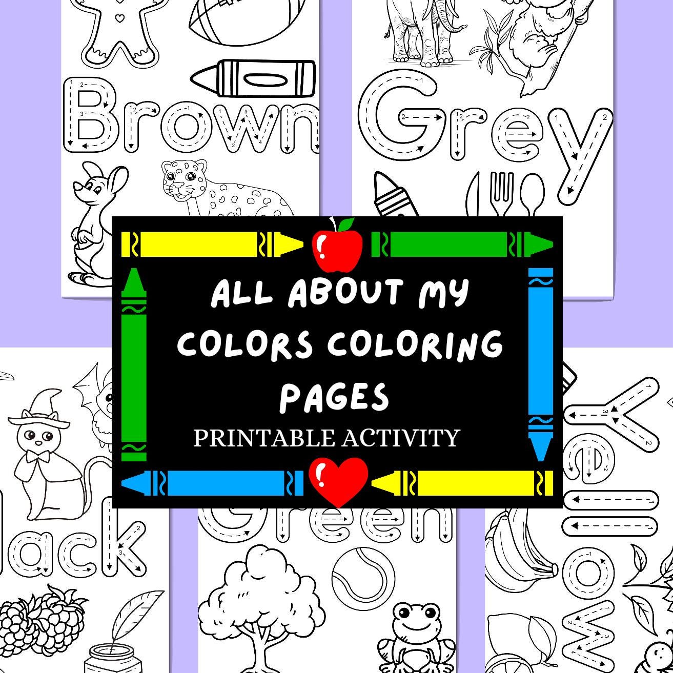 Colors Coloring Pages for Kids | Instant Download, Educational Learning ...
