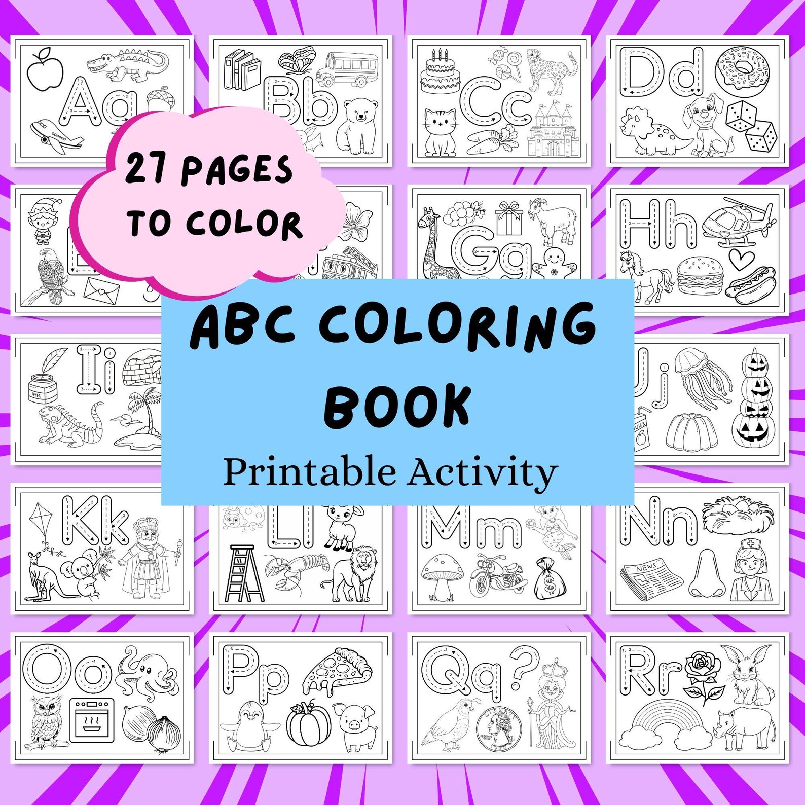 ABC Coloring Pages | Preschool Kindgarten Activity | Preschool ...