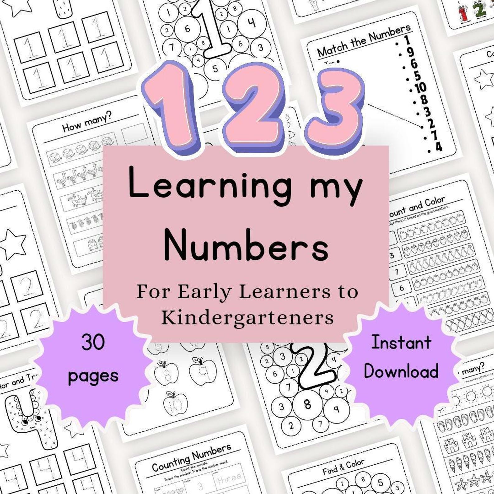 Numbers 1 to 10 Activity Pages | Early Learners to Kindergarten, Trace ...