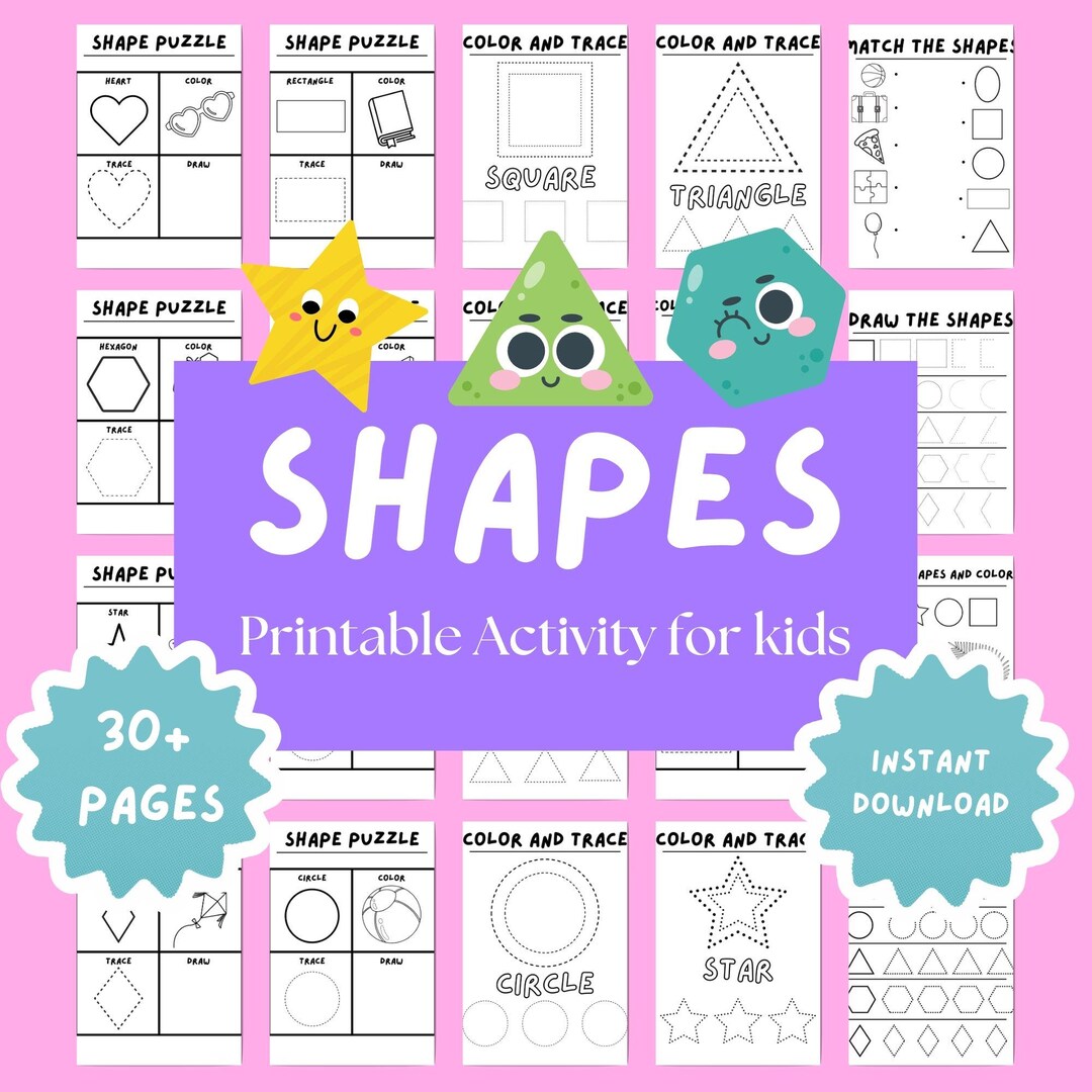 Learning My Shapes Activity Worksheets | Tracing and Match Shapes ...