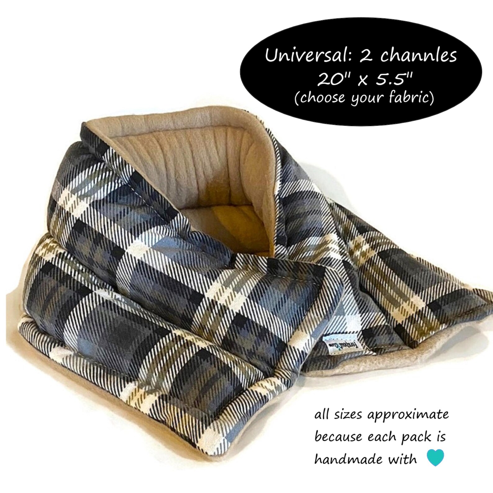 Heated Neck Wrap Rice Bag, Two Sizes to Choose, Microwave Heat Pack or ...