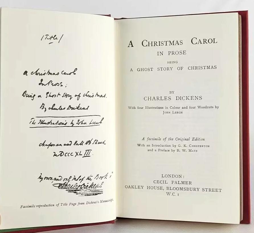 A CHRISTMAS CAROL by Charles Dickens Deluxe Original 1843 Edition ...