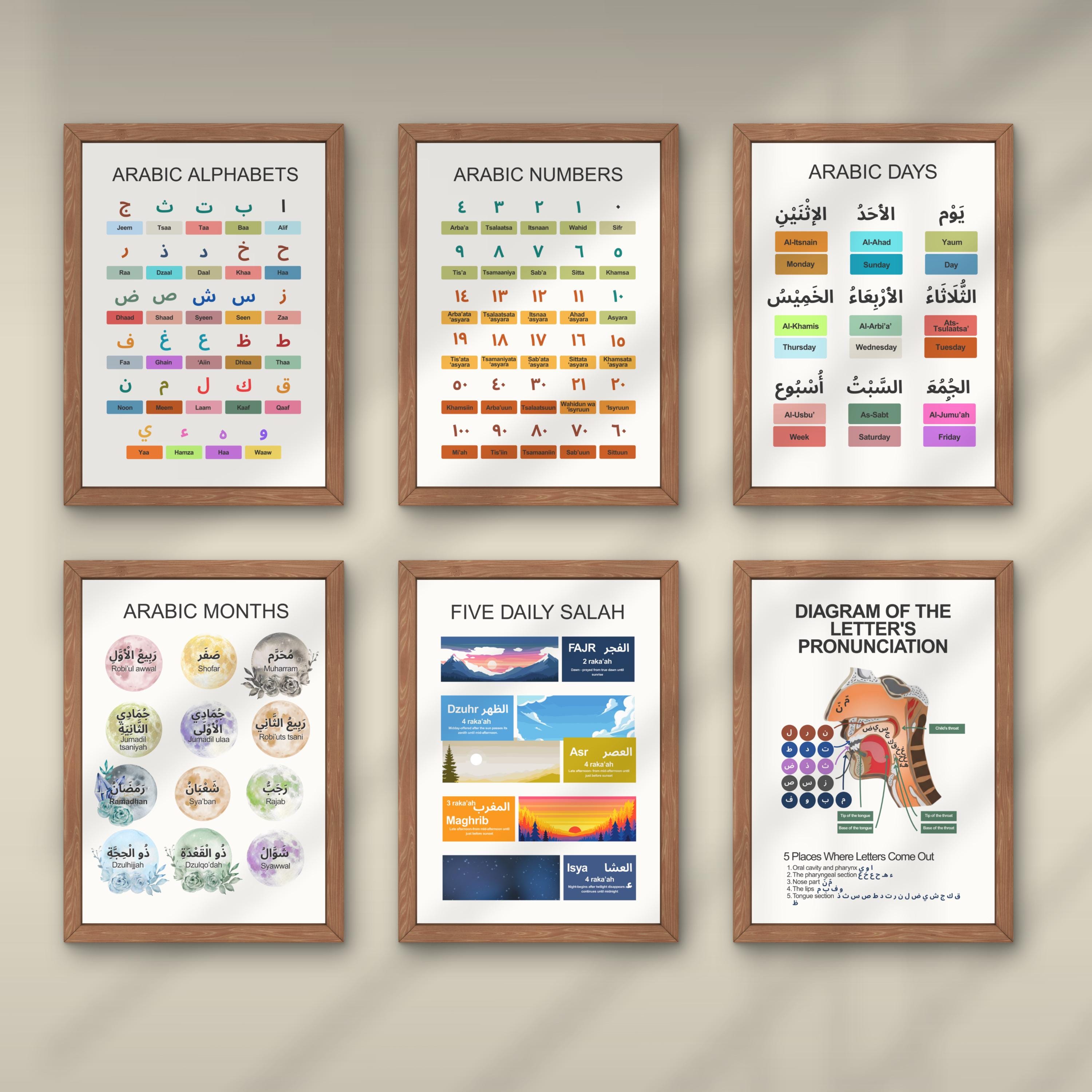 Islamic Educational Poster for Kids Hijaiyah Latter Islamic Home School ...
