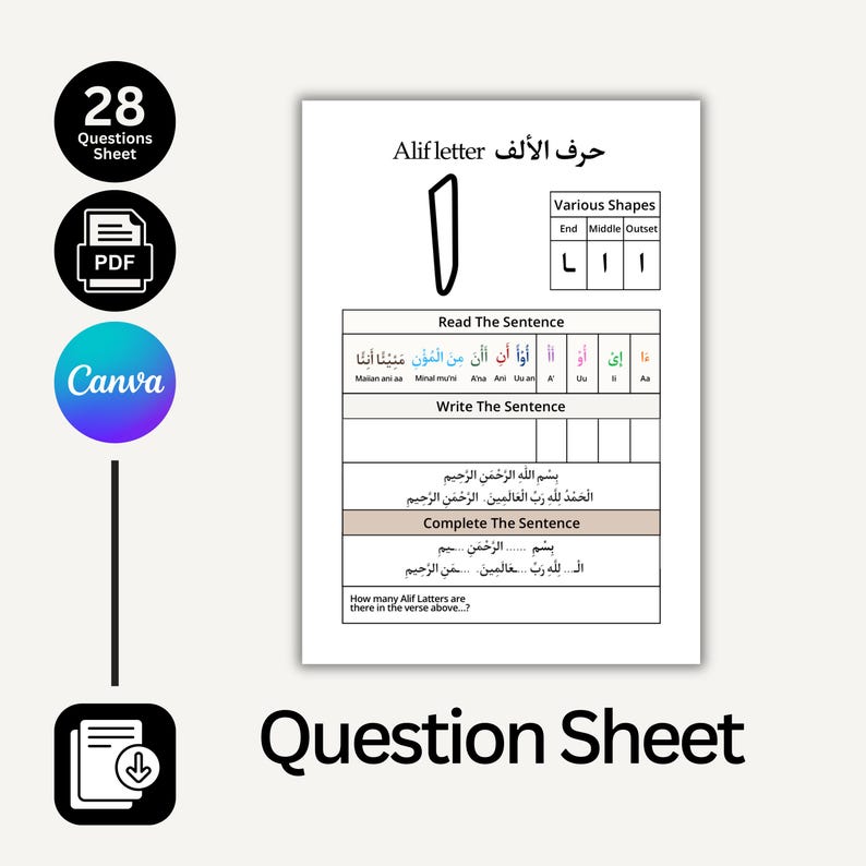 Tahsin Guides Worksheet | Arabic Pronunciation Practice | Learn Quran ...