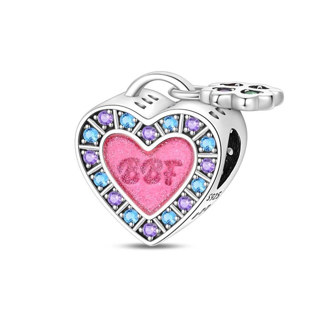 Best Friends Forever Heart BBF Charm Fit Bracelet Necklace, 925 ...
