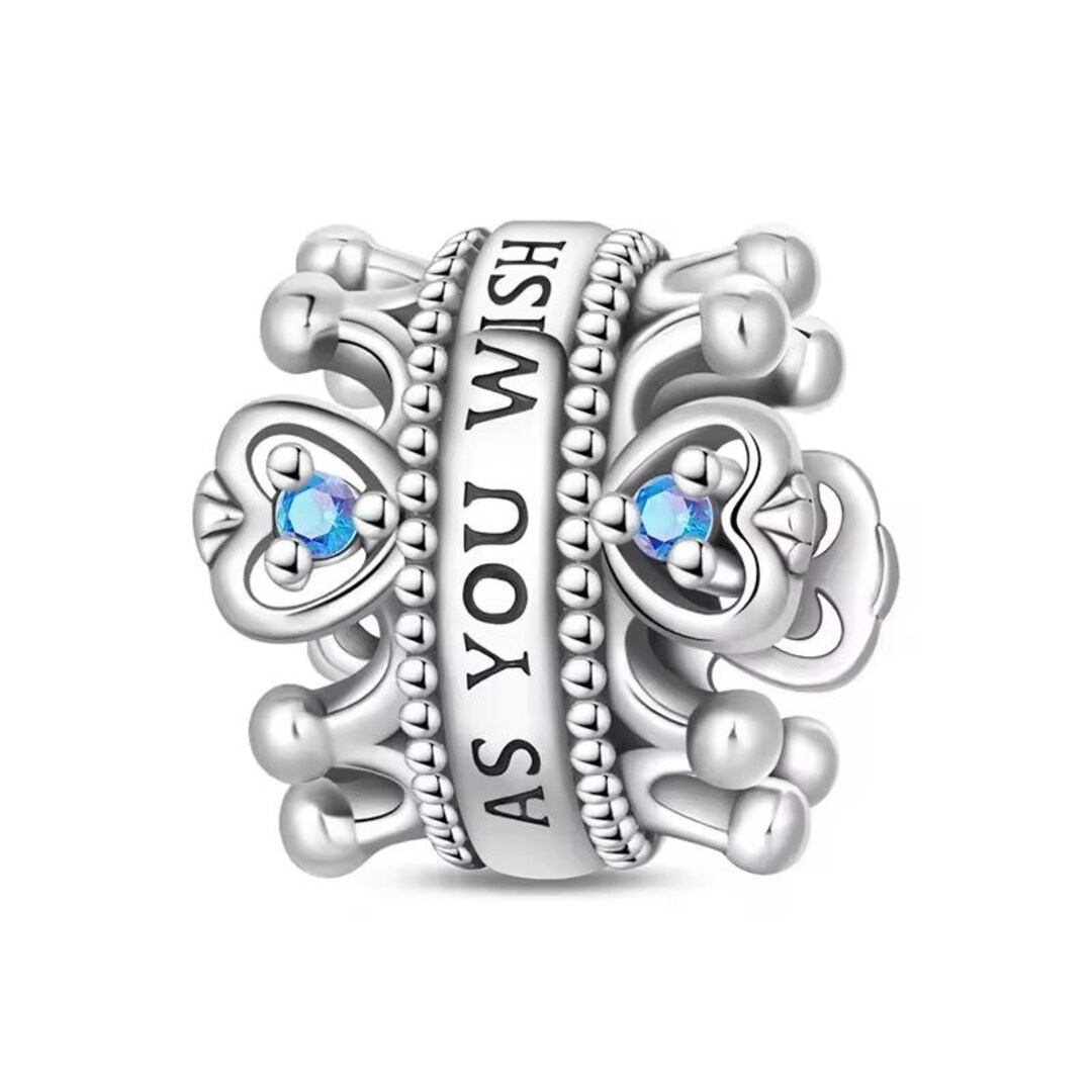 As You Wish Crown Dangle Charm Fit Bracelet Necklace,925 Sterling ...