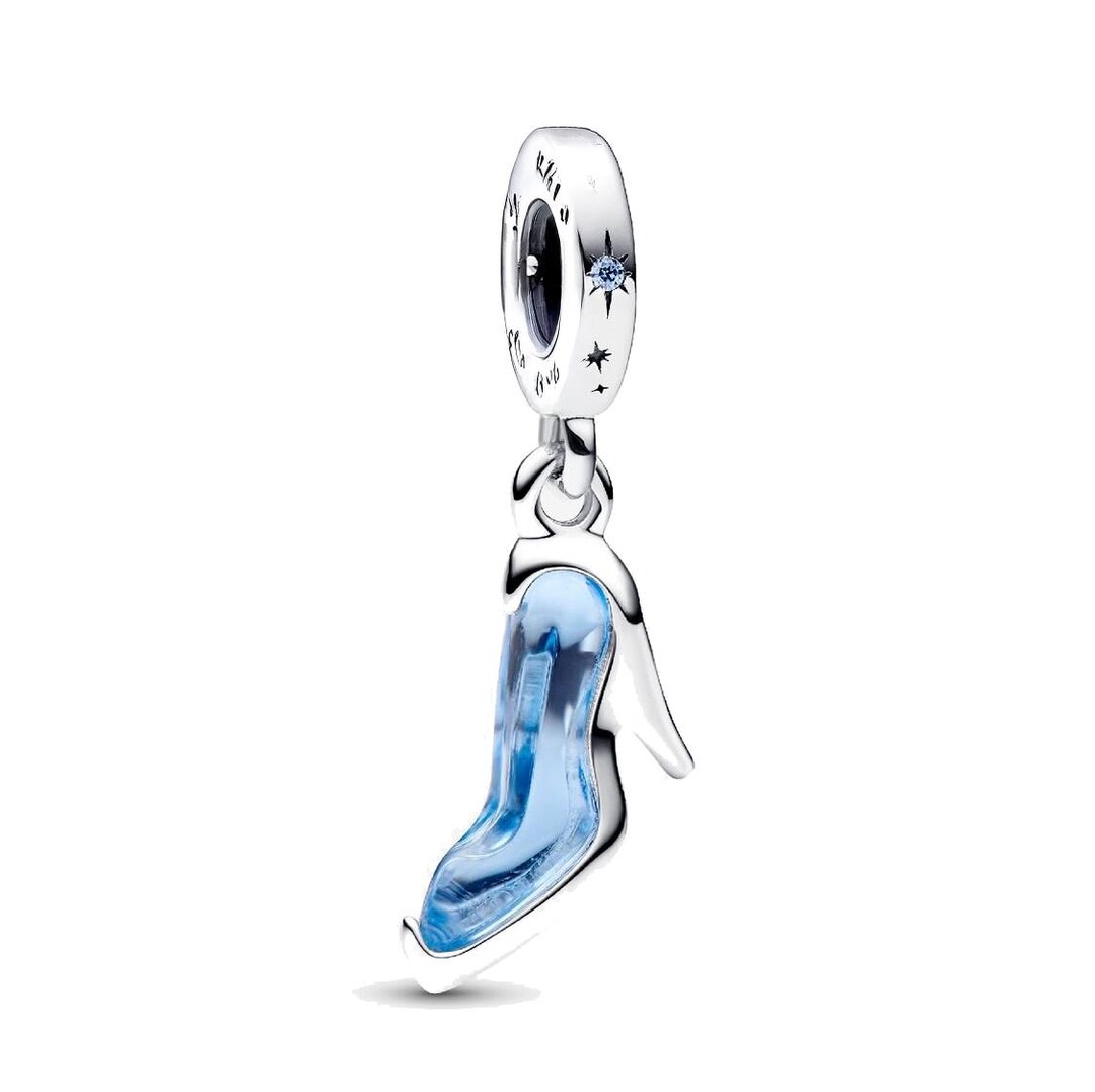 Cinderella Glass Slipper Dangle Charm Fit Bracelet Necklace, 925 ...