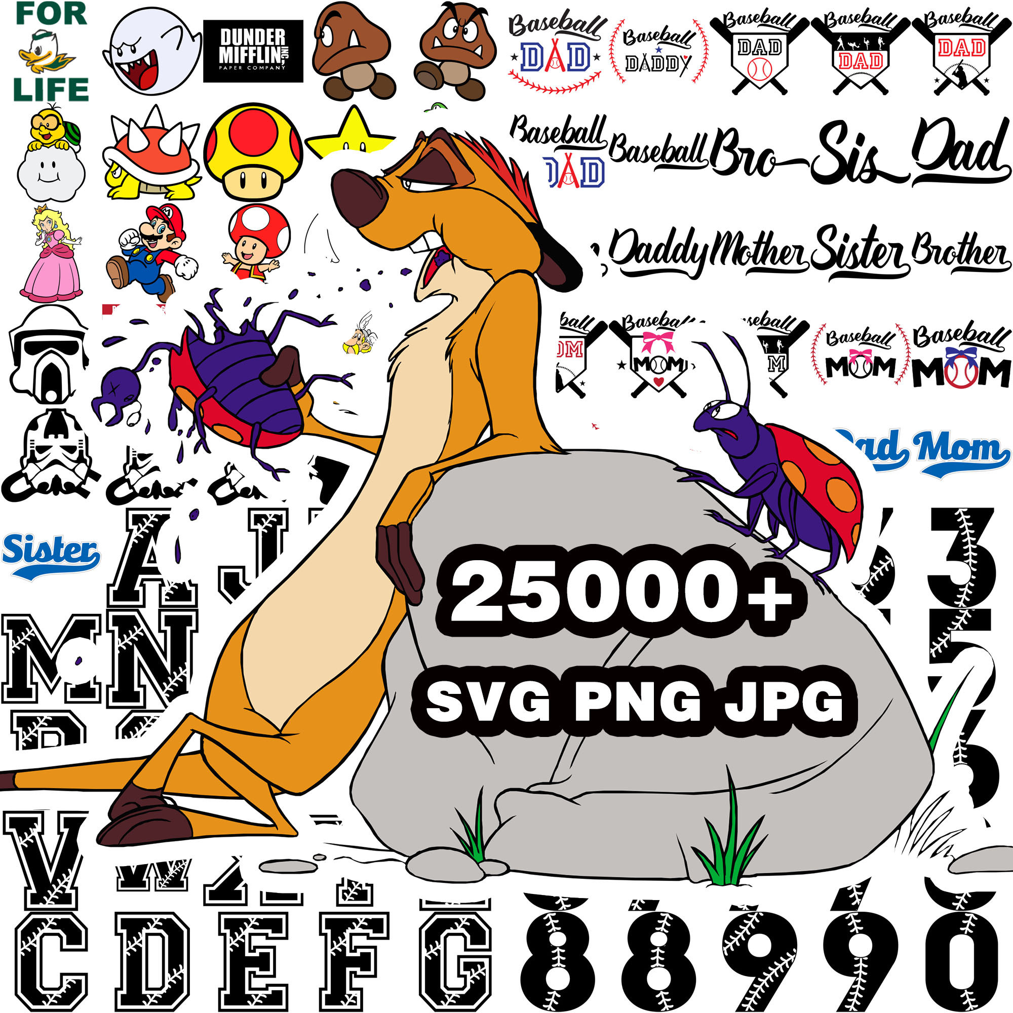 Over 25,000 MEGA Svg Bundle/cartoon Svg/vibes Svg/free Commercial Use ...